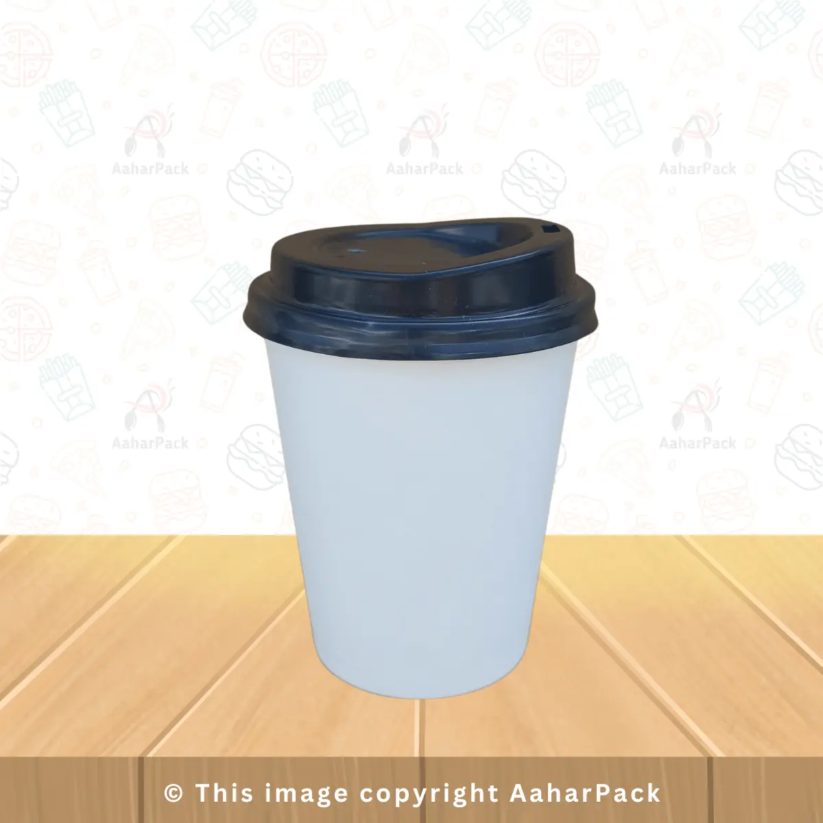 300 ML (10OZ) Single Wall White Paper Cup With Black Plastic Sipper Lid ...